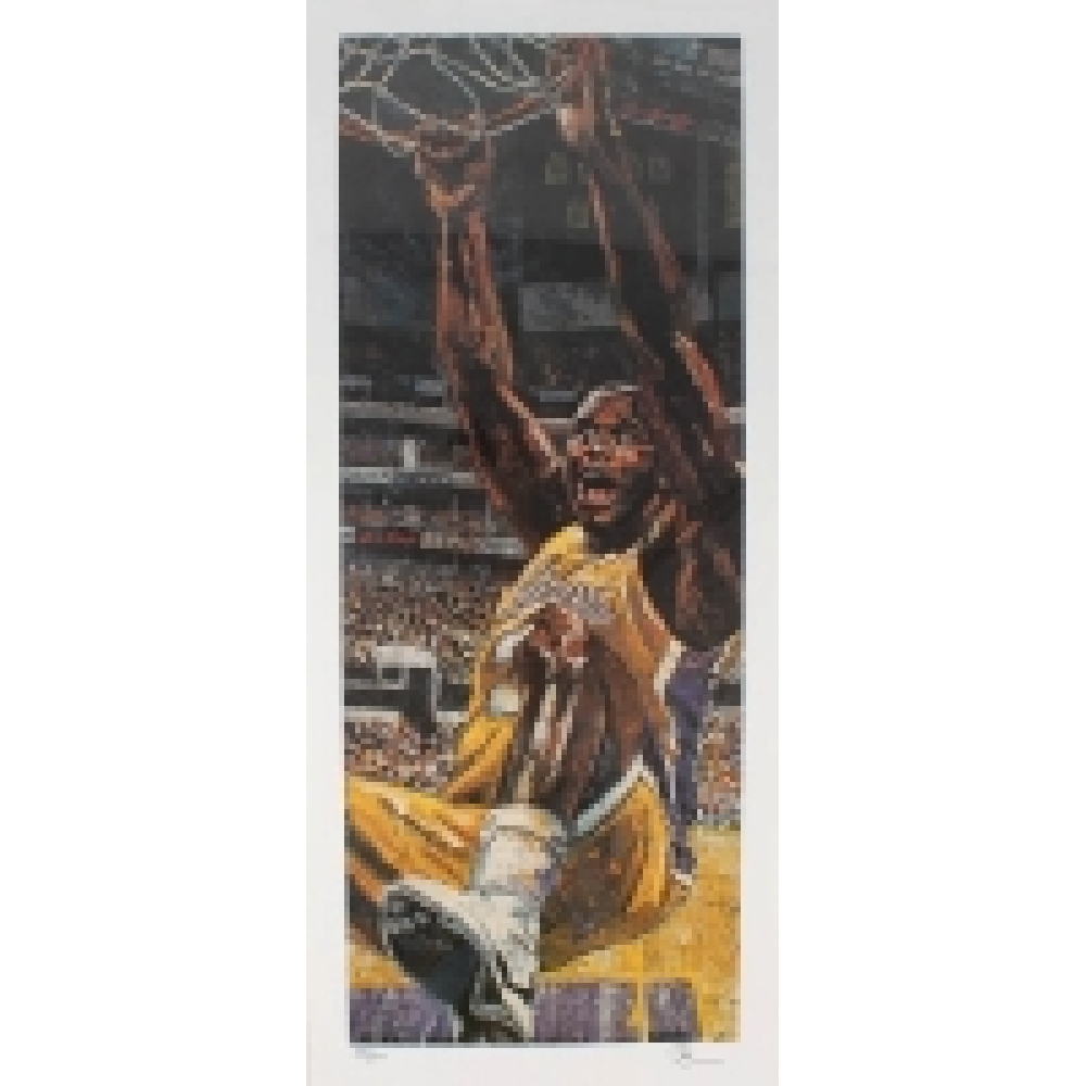 Artist Signed Shaquille O'Neal Lakers 17x40 LE Lithograph (PA LOA ...