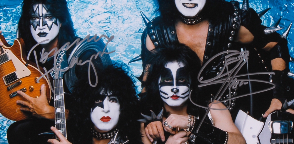 Kiss 22x26 Custom Framed Photo Signed by (4) with Gene Simmons, Paul ...