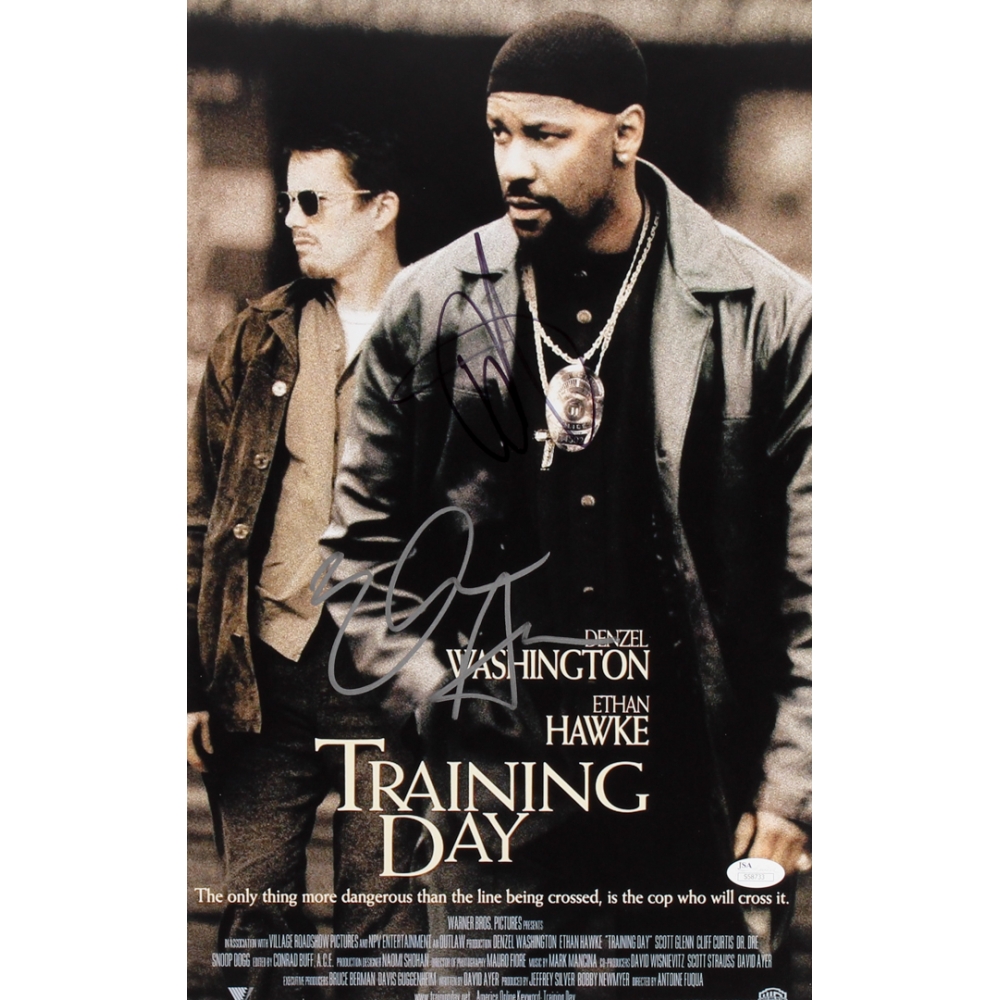 Denzel Washington & Ethan Hawke Signed "Training Day" 11x17 Photo (JSA ...