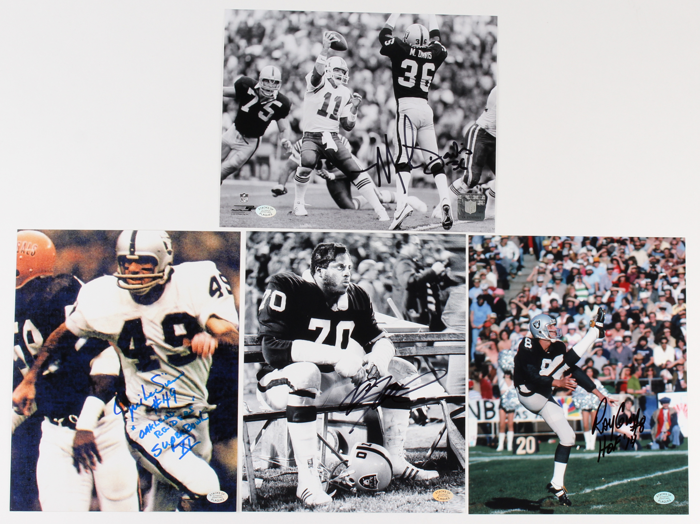 Lot of (4) Raiders Signed 8x10 Photos with Mike Davis, Mike Siani ...