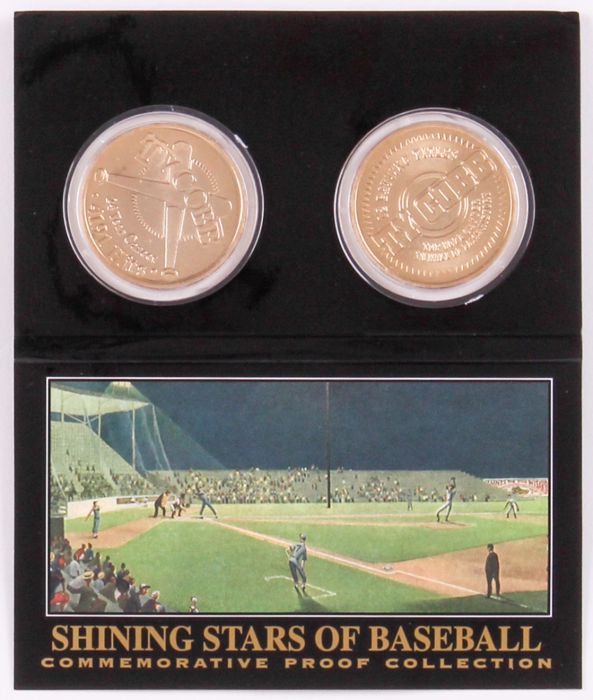 Set of (2) Ty Cobb Shining Stars of Baseball Commemorative Proof Coins ...