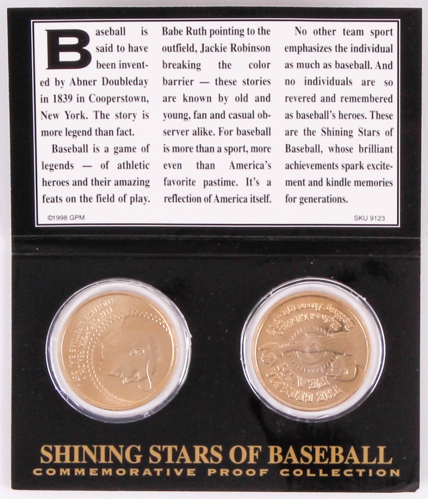 Set of (2) Ty Cobb Shining Stars of Baseball Commemorative Proof Coins ...