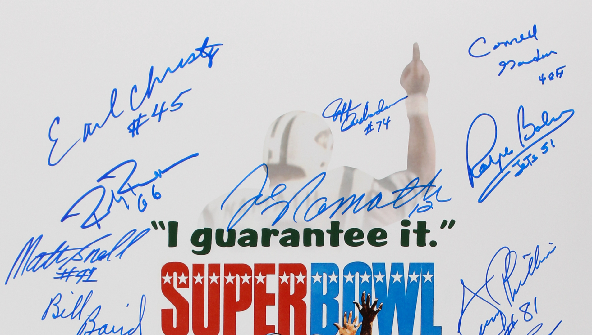 Super Bowl III New York Jets "I Guarantee It" 16x20 Photo Signed by (24 ...