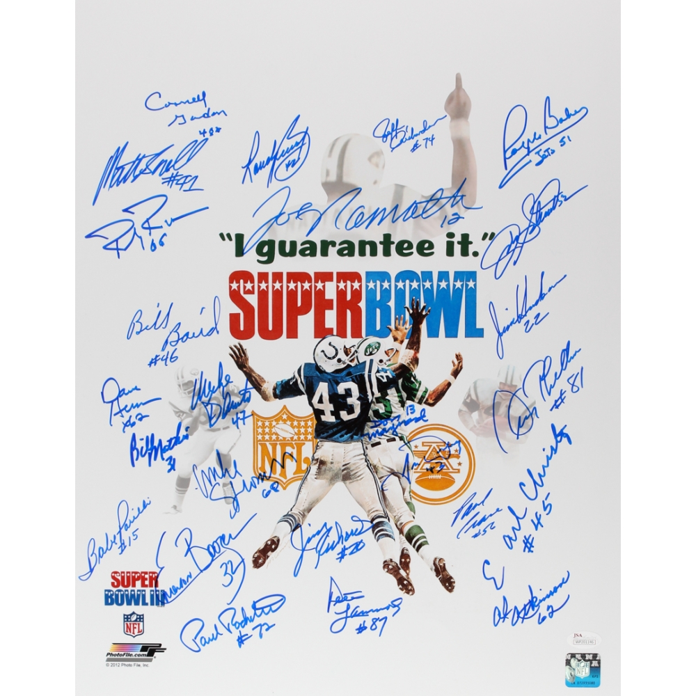 Super Bowl III New York Jets "I Guarantee It" 16x20 Photo Signed by (24 ...