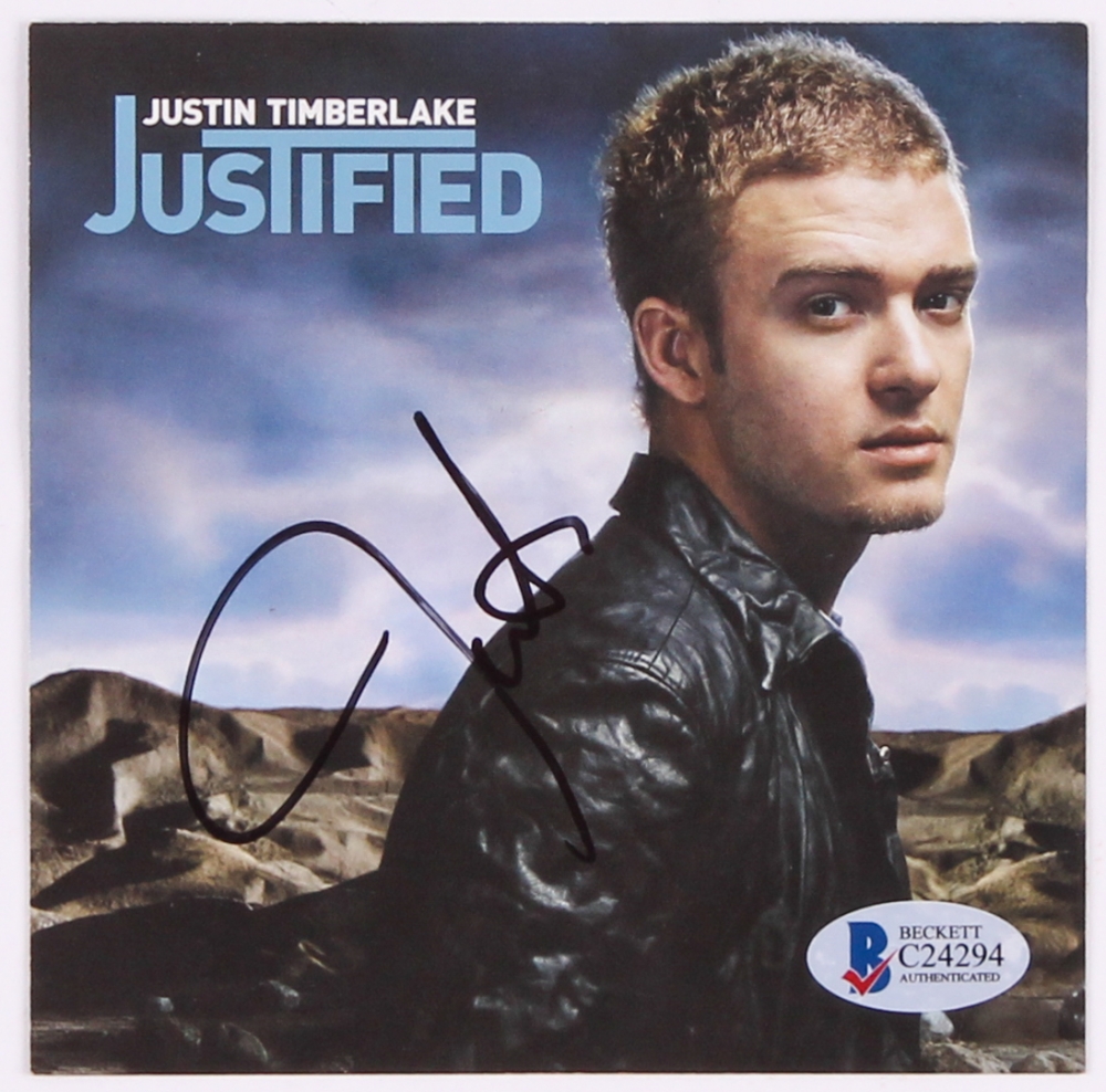 Justin Timberlake Signed 5x5 CD Album Cover (Beckett COA) | Pristine ...