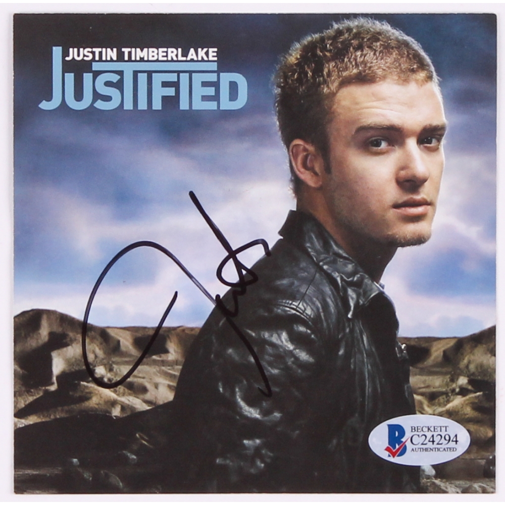 Justin Timberlake Signed 5x5 CD Album Cover (Beckett COA) | Pristine ...