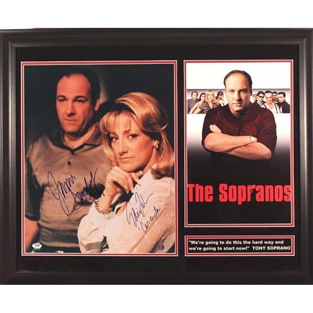 James Gandolfini & Edie Falco Signed "The Sopranos" 16x20 Custom Framed ...