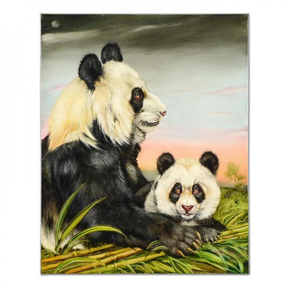 Martin Katon Signed "Pandas at Peace" 24x30 Original Oil Painting on ...