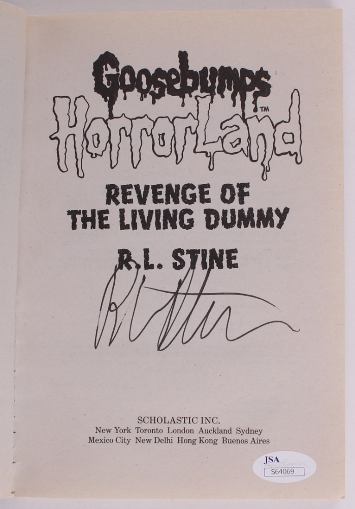 R.L. Stine Signed Goosebumps "Revenge of the Living Dummy" Softcover ...