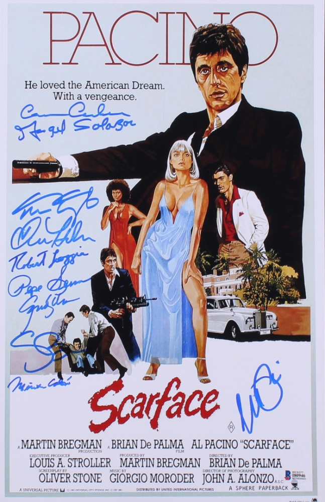 "Scarface" 11x17 Movie Poster Photo Signed By (10) Cast Members ...