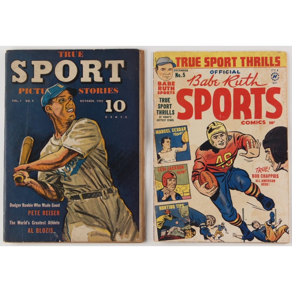 Lot of (2) Vintage Baseball Comic Books with Pete Reiser and Babe Ruth ...