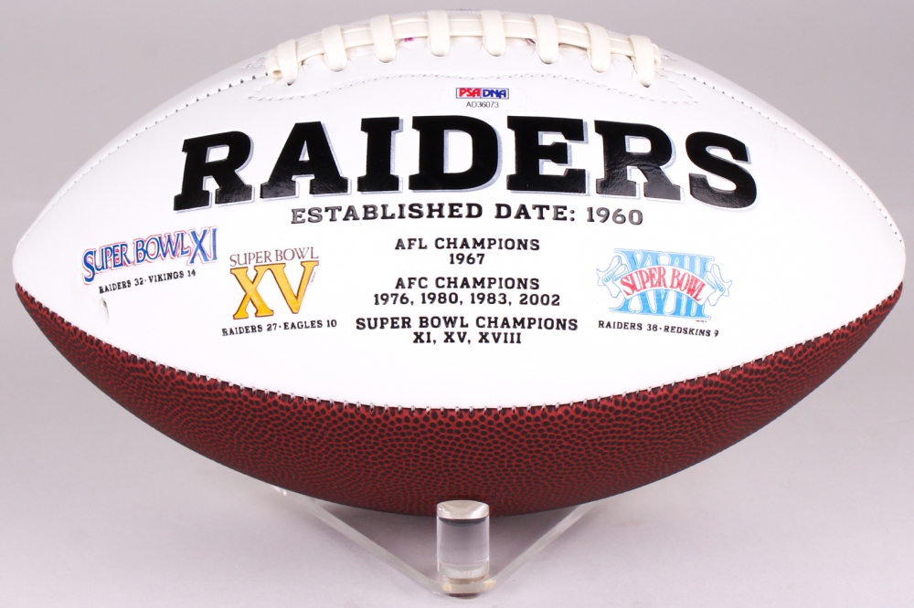 Cliff Branch Signed Raiders Logo Football Inscribed "3x Super Bowl ...