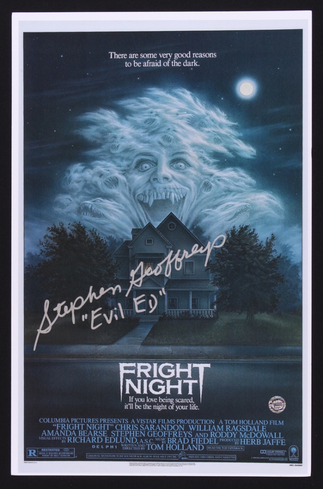 Stephen Geoffreys Signed "Fright Night" 11x17 Photo Inscribed "Evil ED ...