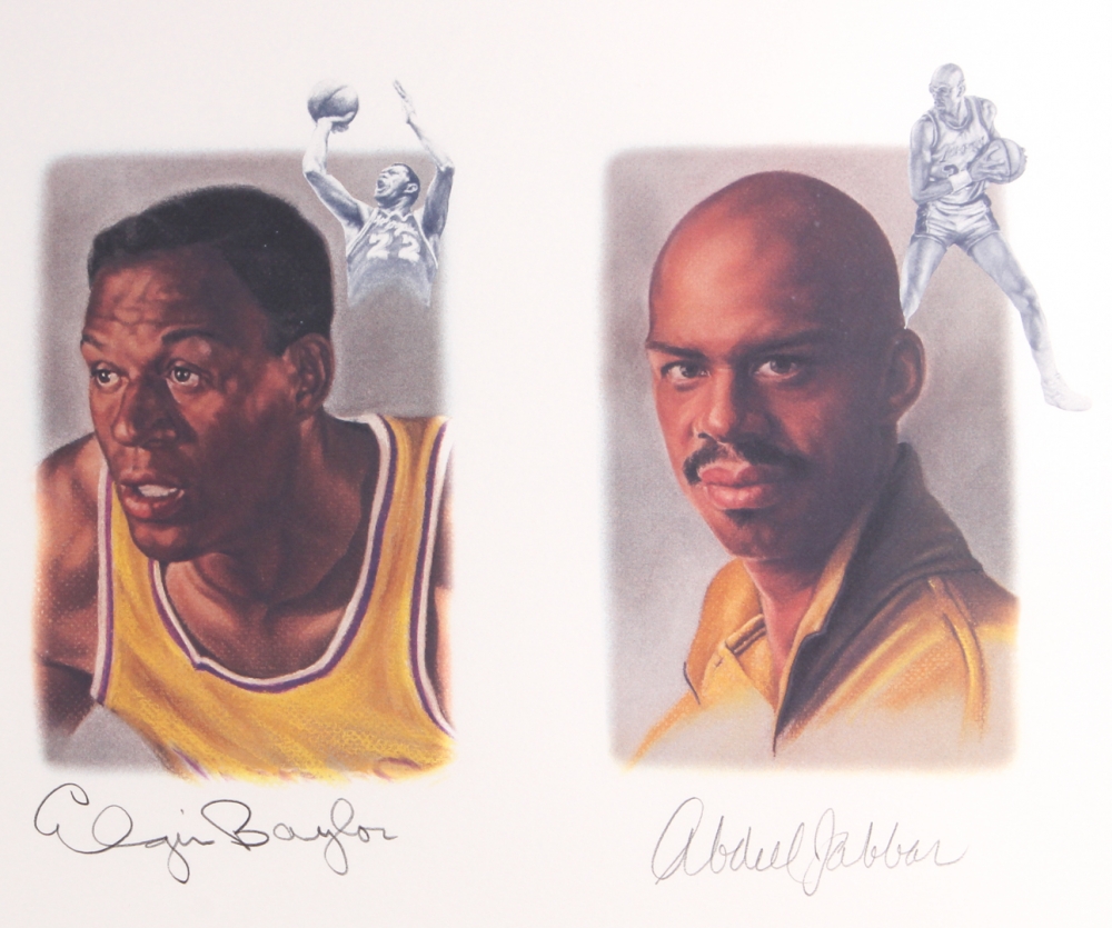 "Lakers Legends" 26x44 Custom Framed Lithograph Signed by (5) with Wilt ...