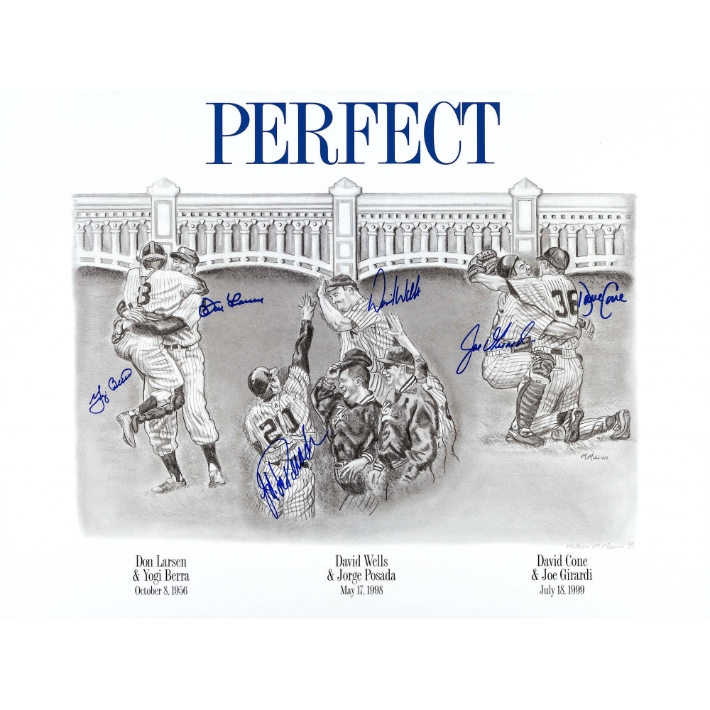 Yankees Perfect Game Pitchers & Catchers 16x20 Photo Signed by (6) with ...