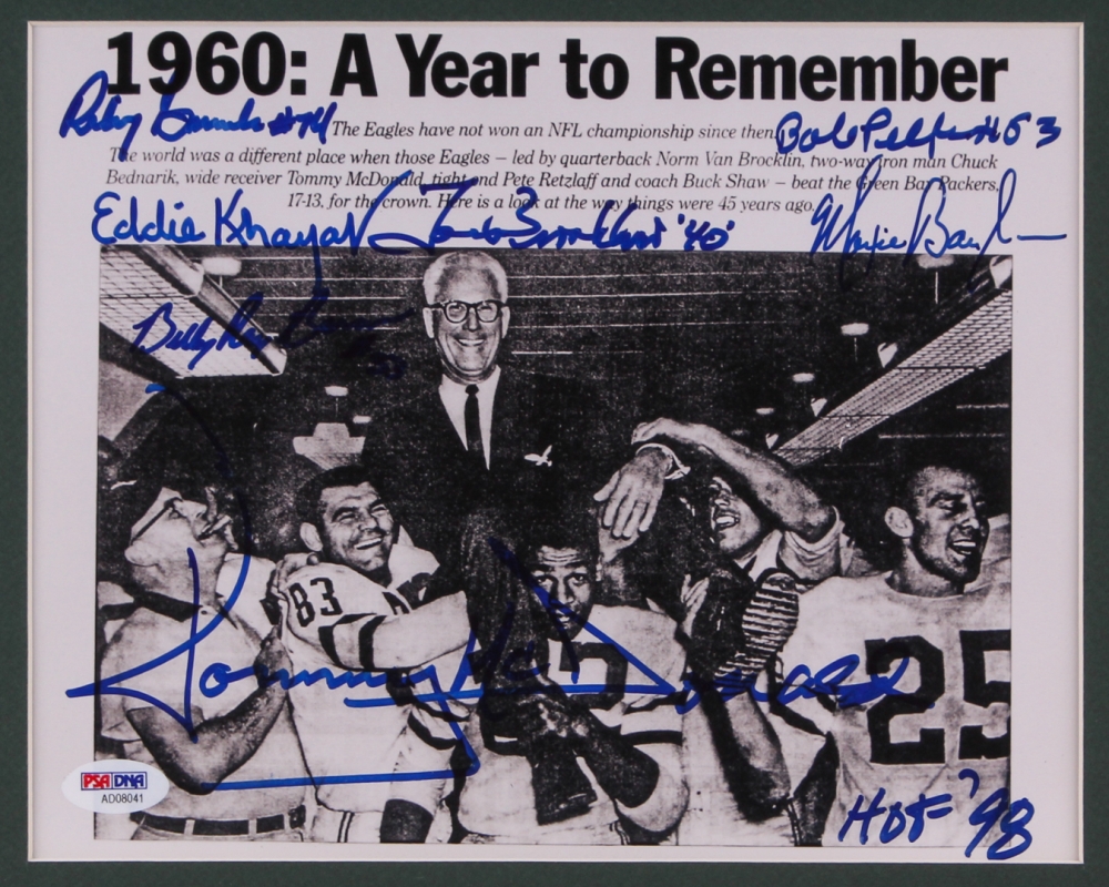 1960 Philadelphia Eagles 16.75x20.75 Custom Framed Photo Display Signed ...