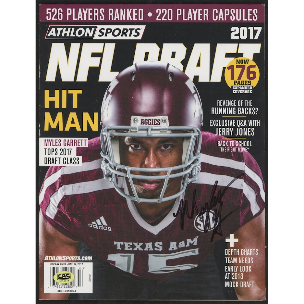 Myles Garrett Signed Athlon Sports "NFL Draft" Magazine (CAS COA ...