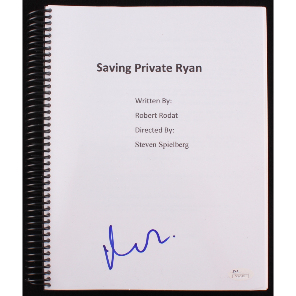 Matt Damon Signed Saving Private Ryan Full Movie Script JSA Hologram