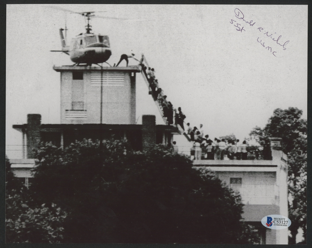 Donald Nichols Signed Vietnam Fall of Saigon 8x10 Photo Inscribed "SSGT ...