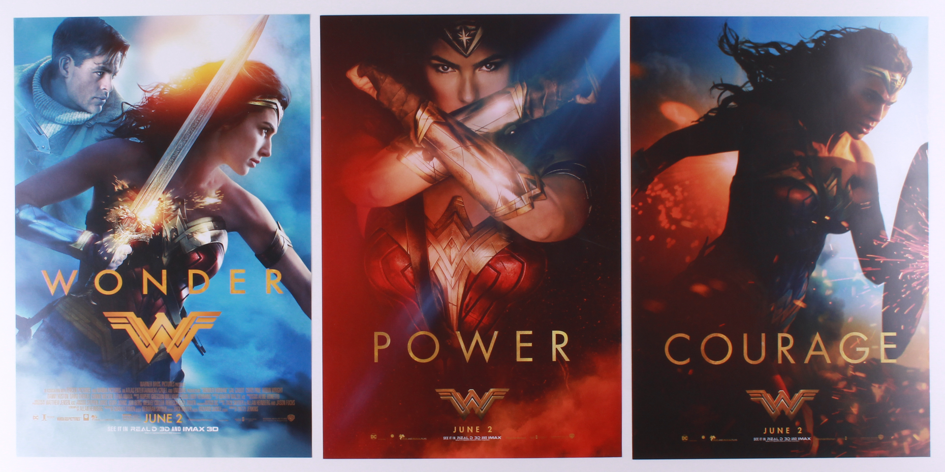Lot of (3) Wonder Woman 11.5x17 Movie Posters | Pristine Auction