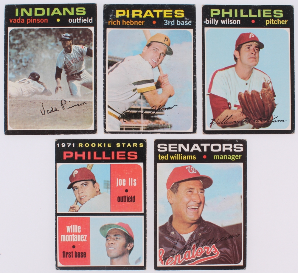 Lot of (36) 1971 Topps Baseball Cards with #275 Vada Pinson, #380 Ted ...
