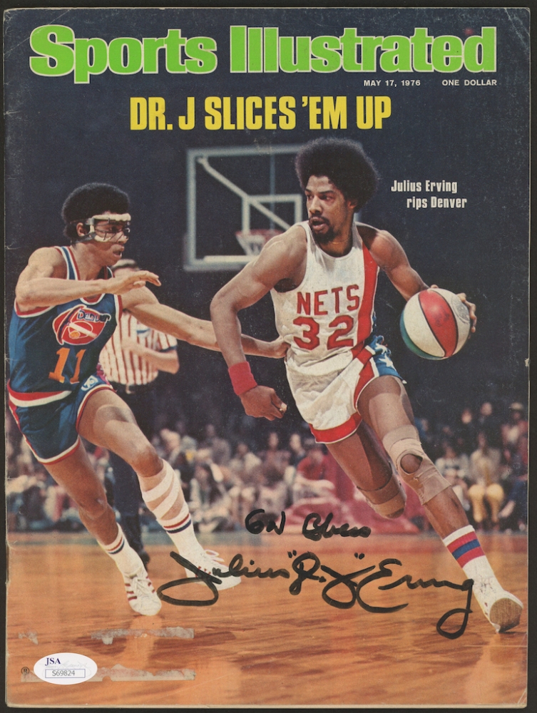 Julius Erving Signed Sports Illustrated Vintage Magazine Inscribed "God Bless" (JSA COA ...