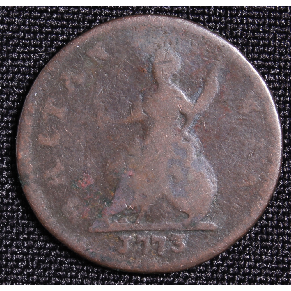 1773 GEORGIVS III REX. Colonial Farthing | Pristine Auction