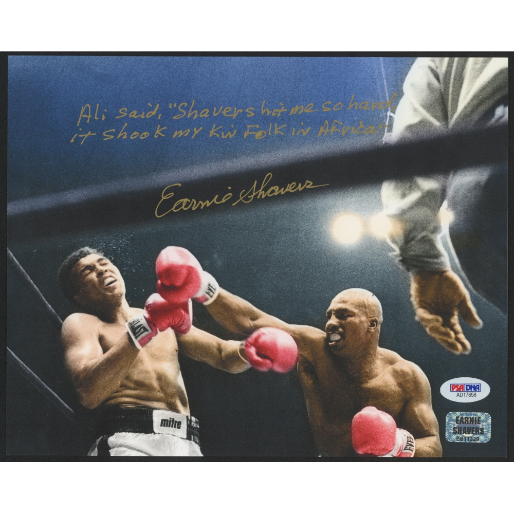 Earnie Shavers Signed 8x10 Photo Vs. Muhammad Ali with Extensive ...