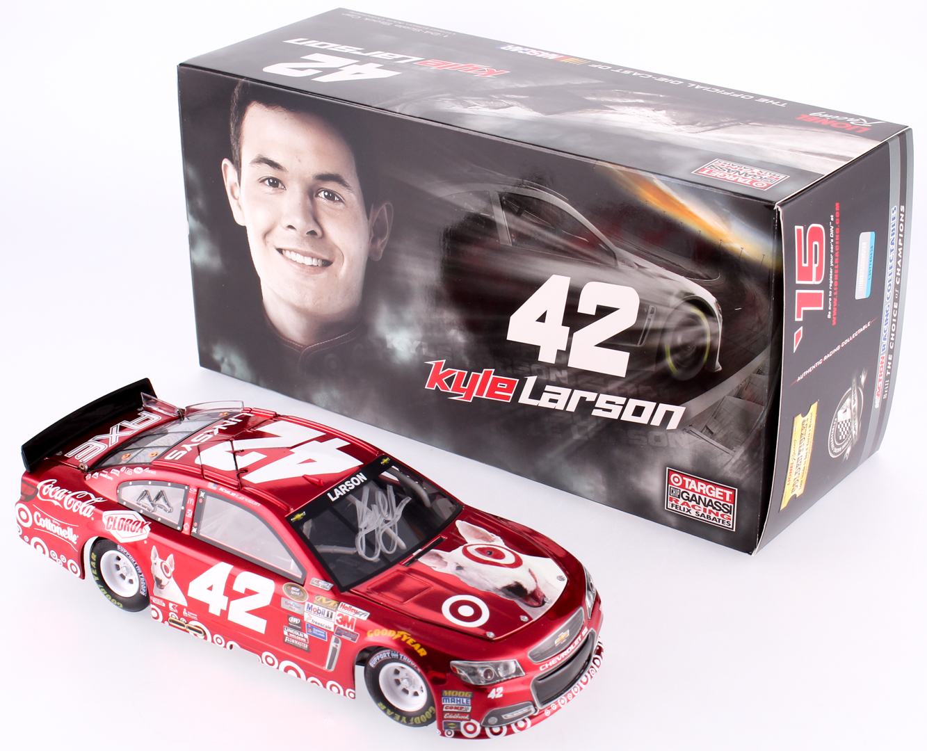 Kyle Larson Signed LE #42 Color Chrome Target Bullseye 2015 Chevrolet ...