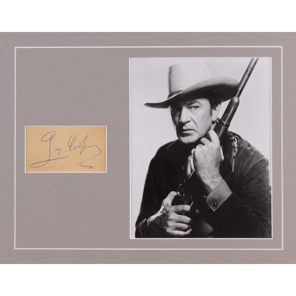 Gary Cooper Signed 11x14 Custom Matted Cut Display (JSA LOA) | Pristine ...