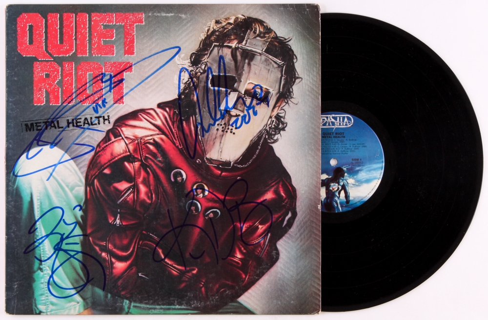 Quiet Riot "Mental Health" Record Album Signed by (4) with Kevin DuBrow ...