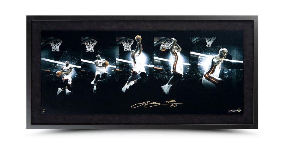 LeBron James Signed "Art of the Dunk" 15x36 Custom Framed Limited ...