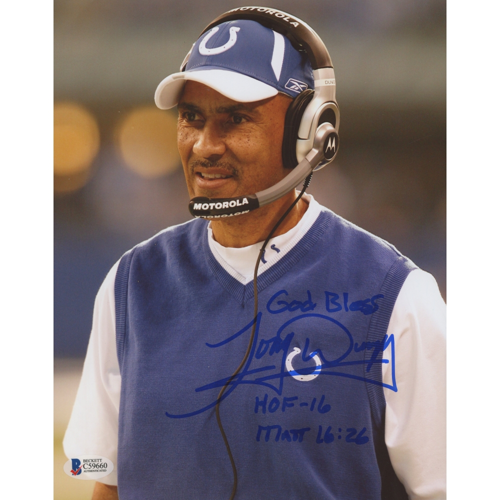 Tony Dungy Signed Colts 8x10 Photo Inscribed "God Bless" & "HOF-16 ...