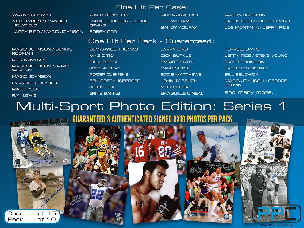 Press Pass Collectibles Mystery Box - (3) Autographed Multi-Sport 8x10 ...