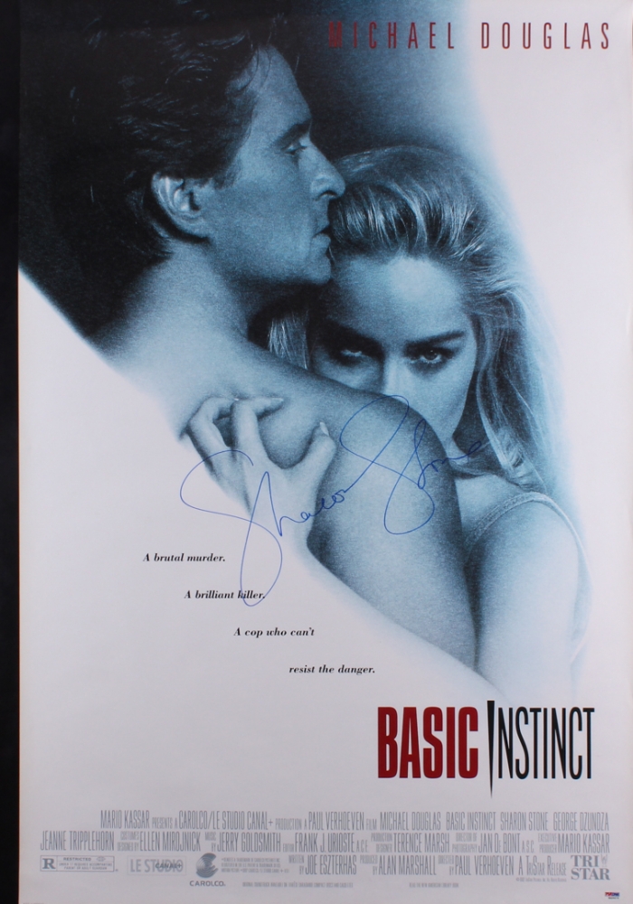 Sharon Stone Signed "Basic Instinct" 27x40 Movie Poster (PSA COA ...