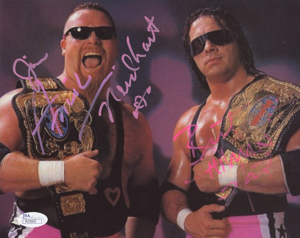 Jim "The Anvil" Neidhart & Bret "Hitman" Hart Signed 8x10 Photo (JSA ...