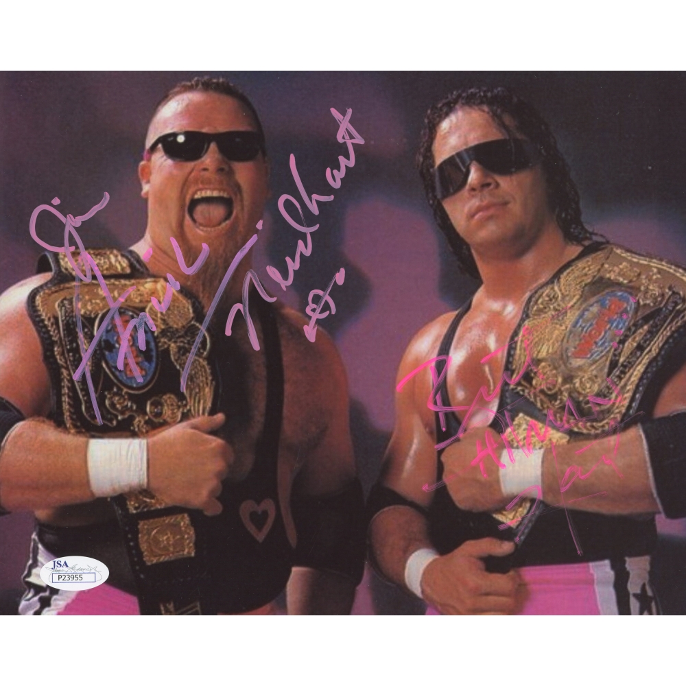 Jim "The Anvil" Neidhart & Bret "Hitman" Hart Signed 8x10 Photo (JSA ...