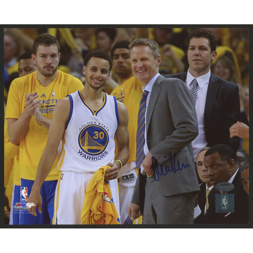 Steve Kerr Signed Warriors 8x10 Photo (Schwartz COA) | Pristine Auction