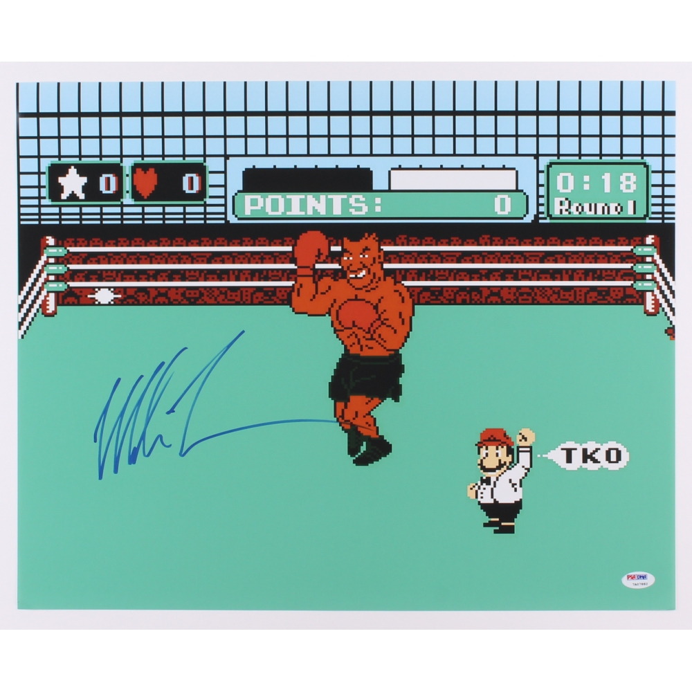 Mike Tyson Signed Punch Out 16x20 Photo PSA COA Pristine Auction Mike Tyson Signed Punch Out 16x20 Photo PSA COA Pristine Auction
