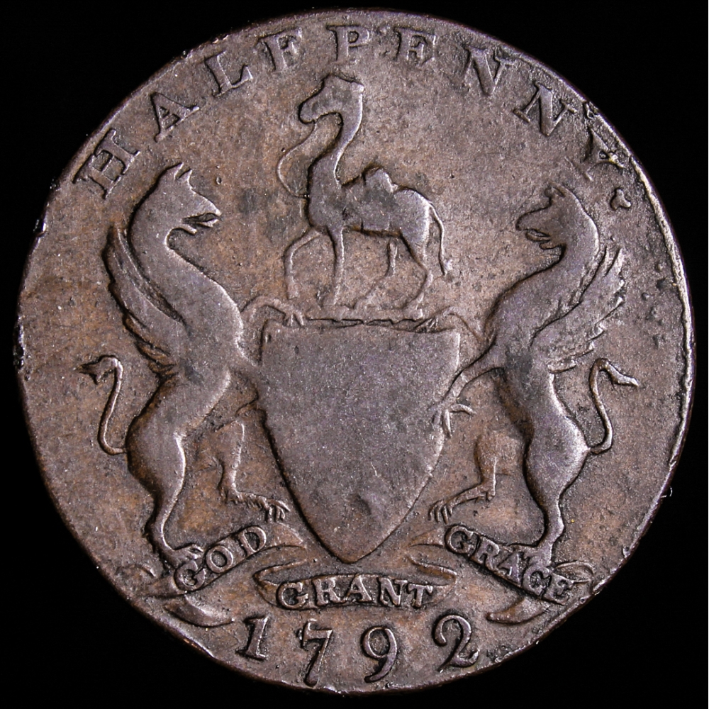 1792 East India House Half-Penny Colonial Trade Token - Lettered Edge ...