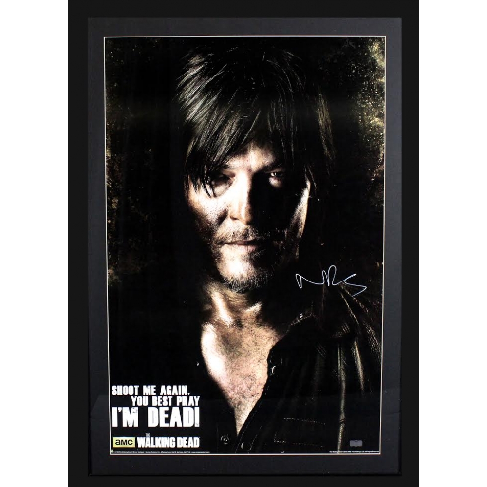 Norman Reedus Signed "The Walking Dead" 29x42 Custom Framed Poster ...