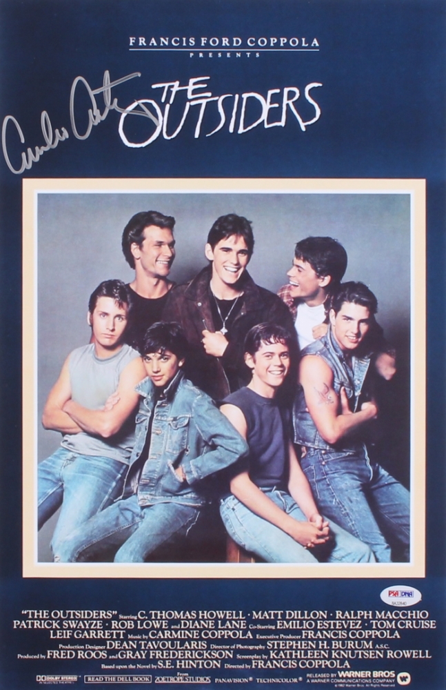 Emilio Estevez Signed "The Outsiders" 11x17 Movie Poster (PSA COA ...