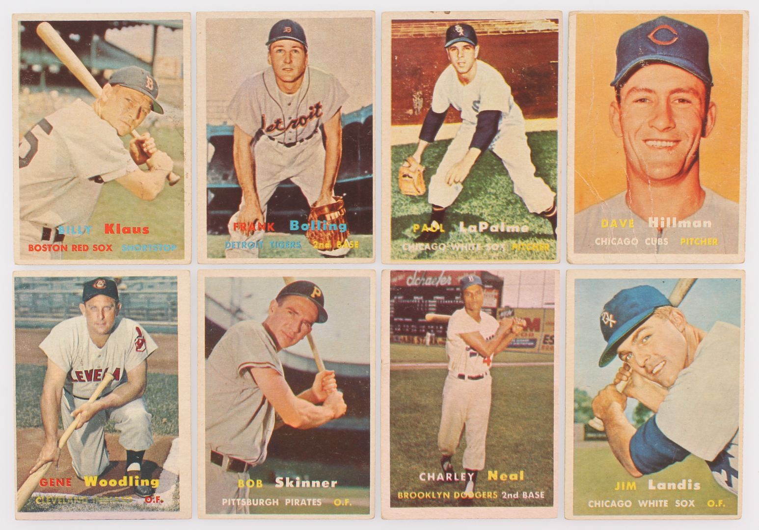 Lot of (30) 1957 Topps Baseball Cards with #351 Dave Hillman RC, #242 ...