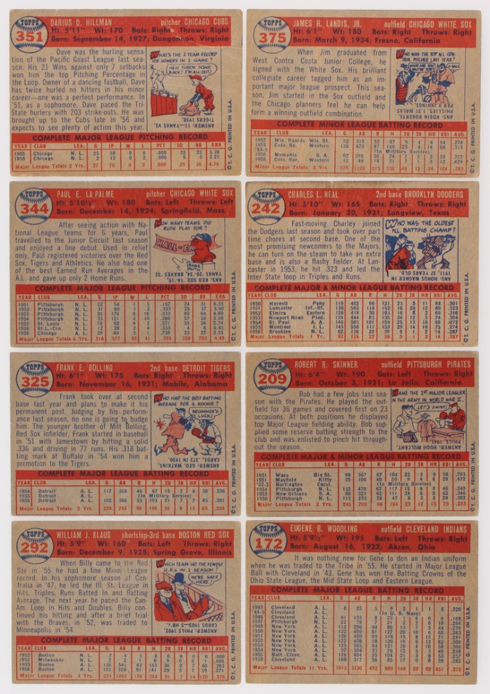 Lot of (30) 1957 Topps Baseball Cards with #351 Dave Hillman RC, #242 ...