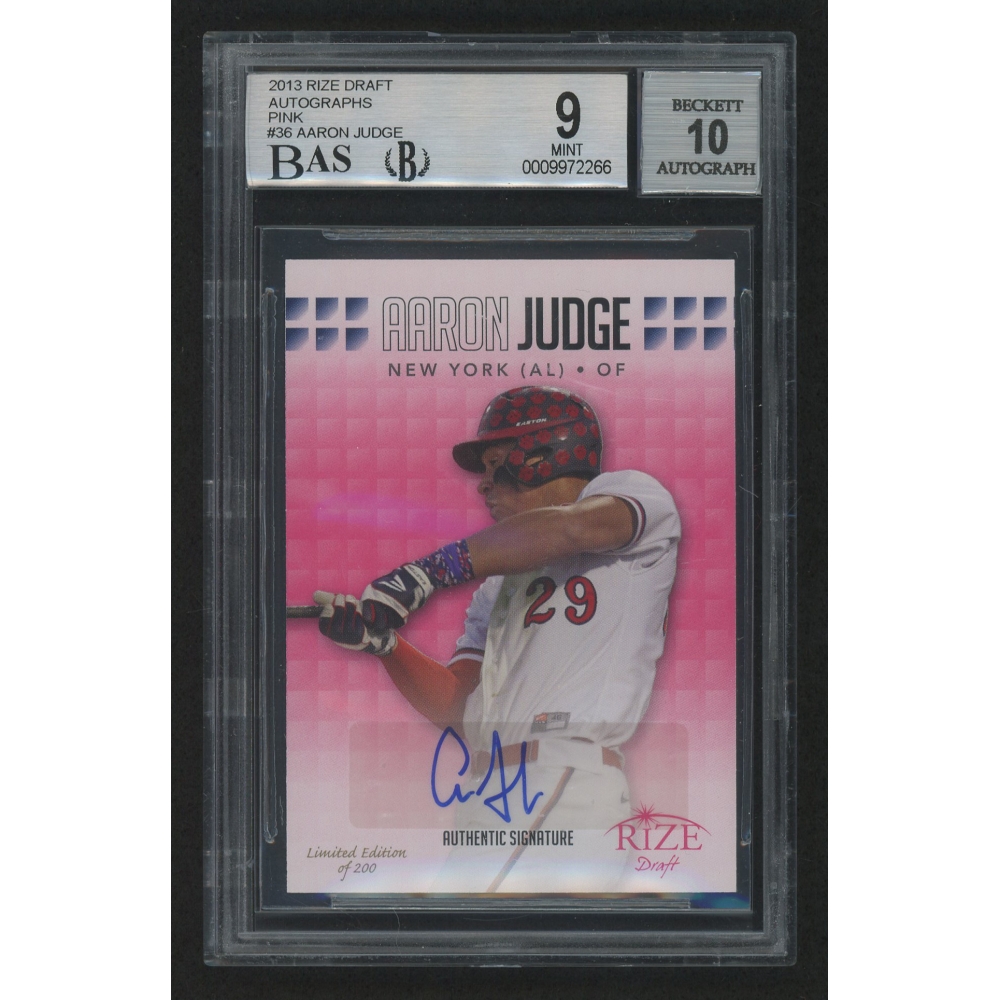 Aaron Judge Signed 2013 Rize Draft Autographs Pink #36 (BGS ...