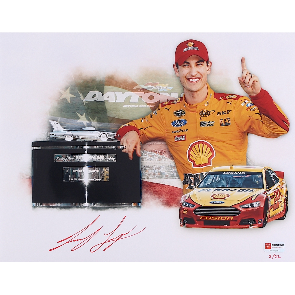 Joey Logano Signed NASCAR "Daytona 500 Win" Limited Edition 11x14 Photo ...