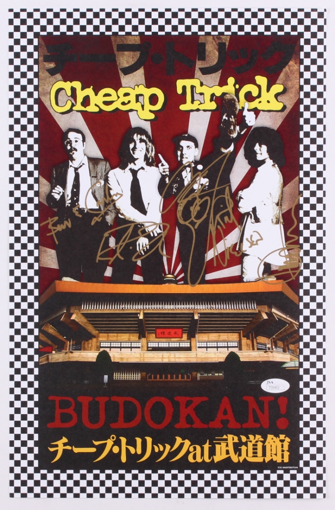 Cheap Trick "Budokan" 11x17 Poster Signed by (4) Rick Nielson, Robin Zander, Tom Petersson & Bun ...