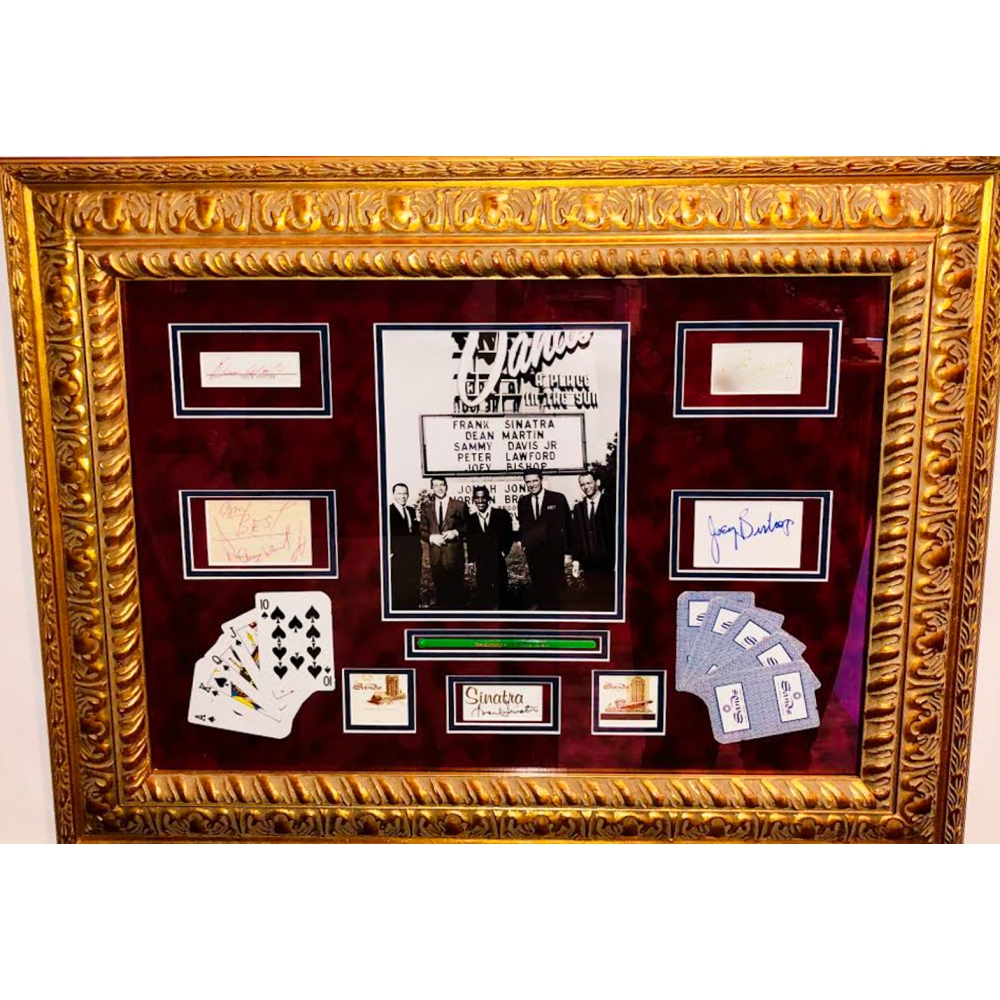 Rat Pack Signed 25x35 Custom Framed Display with (5) Signatures ...