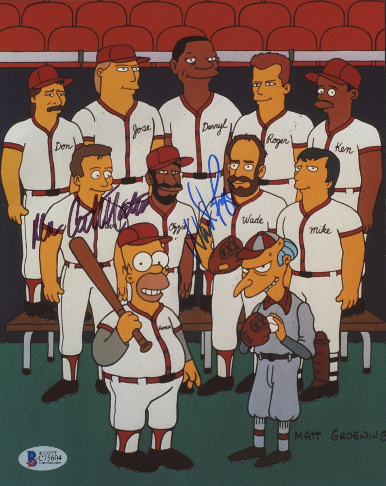 Dan Castellaneta & Wade Boggs Signed "The Simpsons" 8x10 Photo (Beckett ...