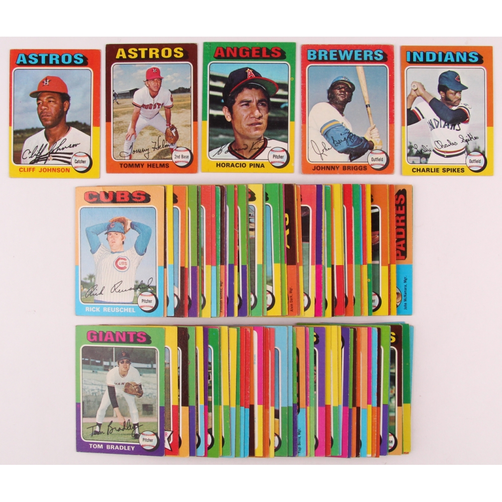 Lot of (94) 1975 Topps Baseball Cards with #119 Tommy Helms, #123 ...
